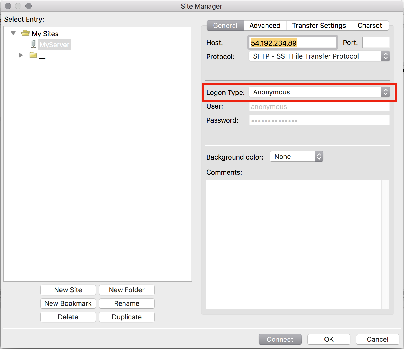 FileZilla を使った SFTP 接続